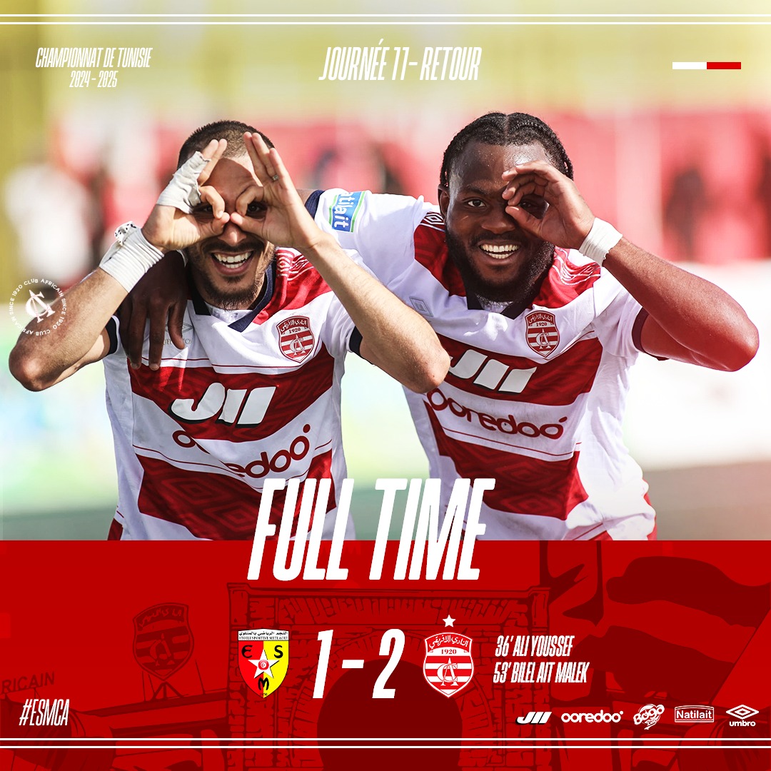 النادي الإفريقي بعد فوزه على نجم المتلوي ينفرد بصدارة الترتيب - lepointtn.com